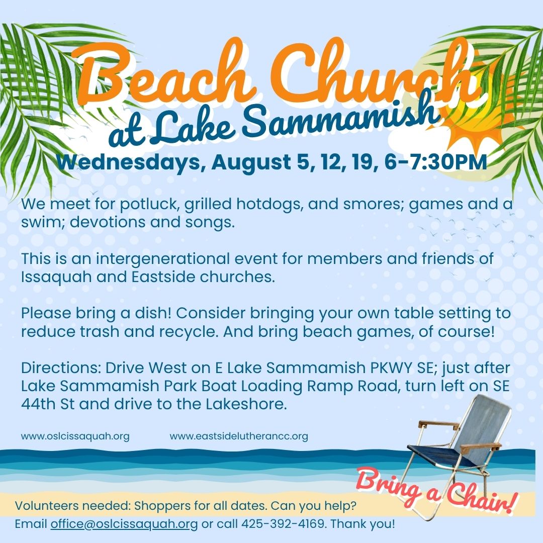 Beach Church on Lake Sammamish | Our Savior Lutheran Church | Eastside ...